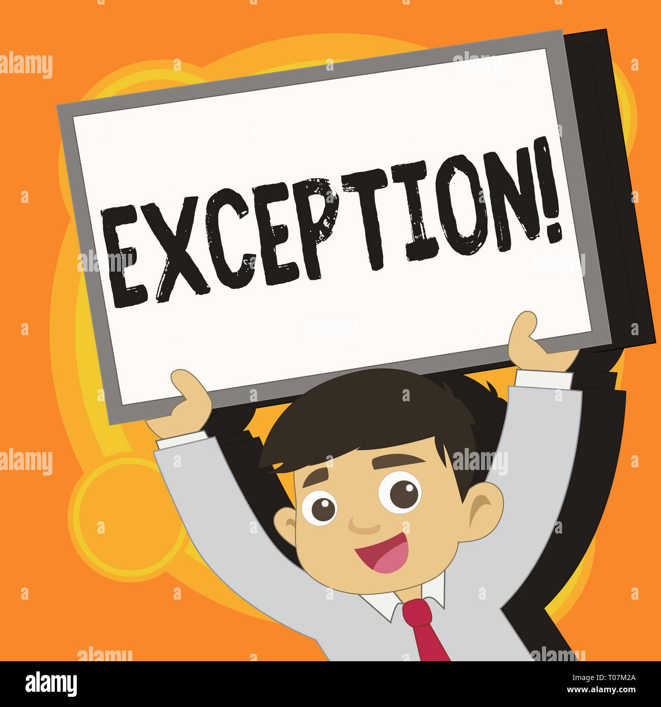 Writing note showing Exception. Business concept for Person or thing ...