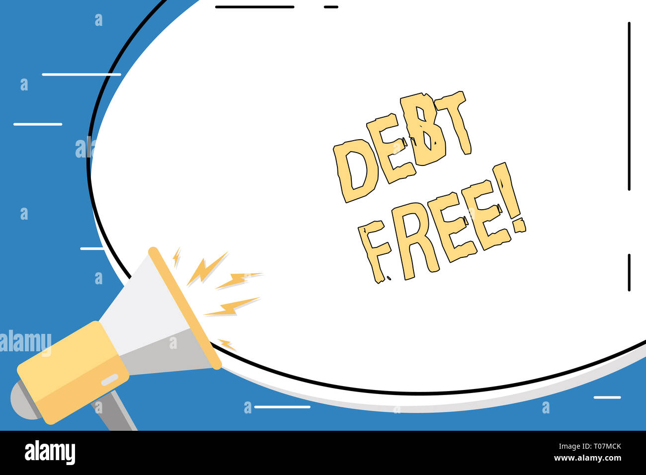 Conceptual hand writing showing Debt Free. Concept meaning does not ...