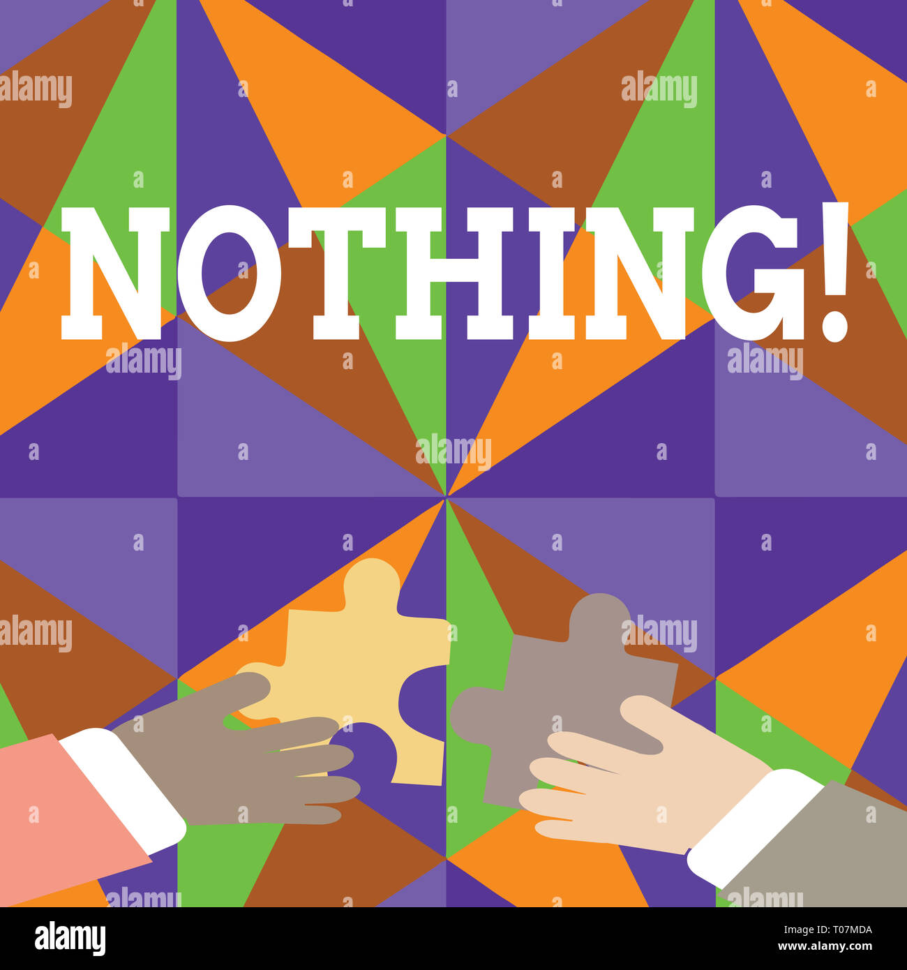 Handwriting text Nothing. Conceptual photo Not anything No single thing ...