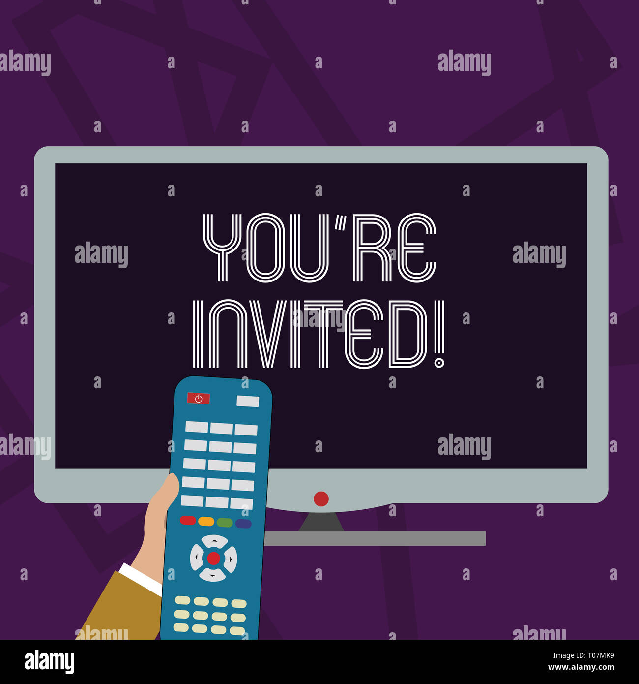 Text sign showing You Re Invited. Business photo text make a polite ...