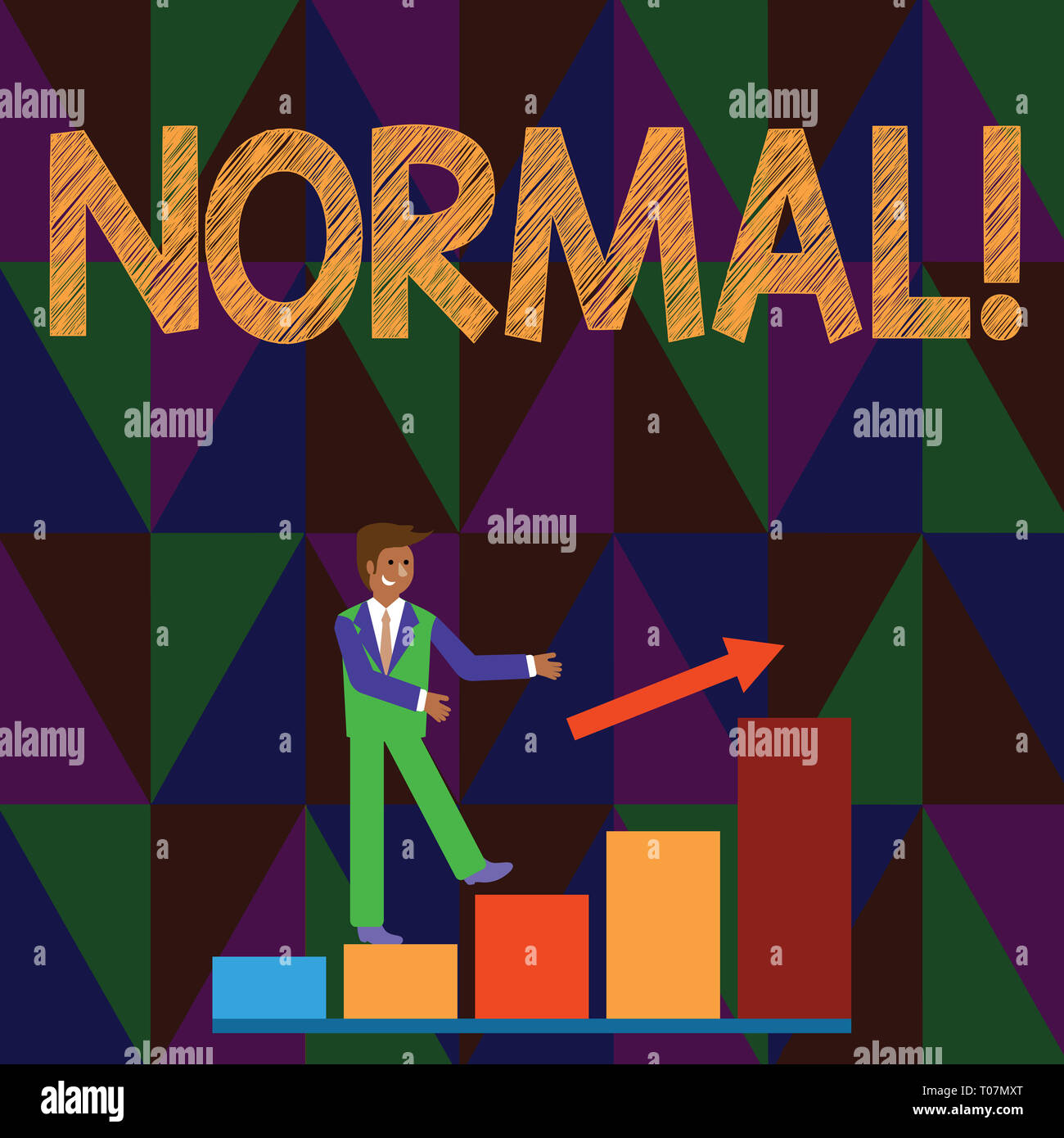 Conceptual hand writing showing Normal. Concept meaning conforming to a ...