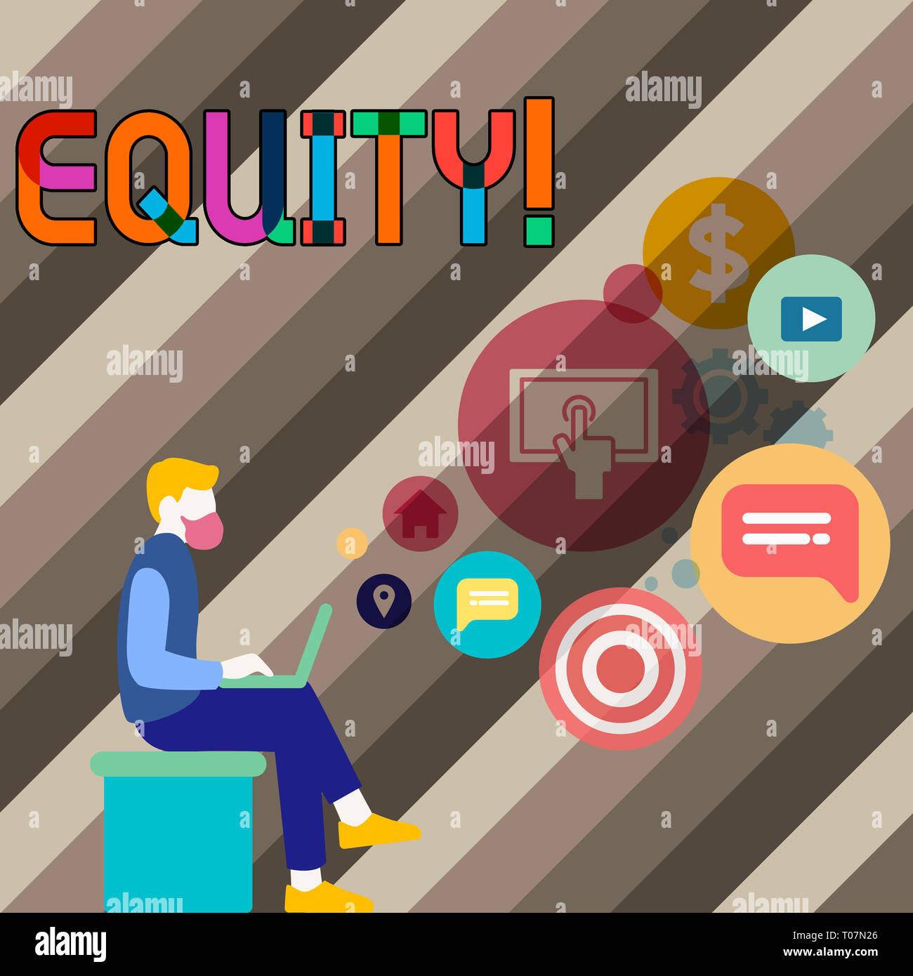 Conceptual hand writing showing Equity. Concept meaning Value of a ...