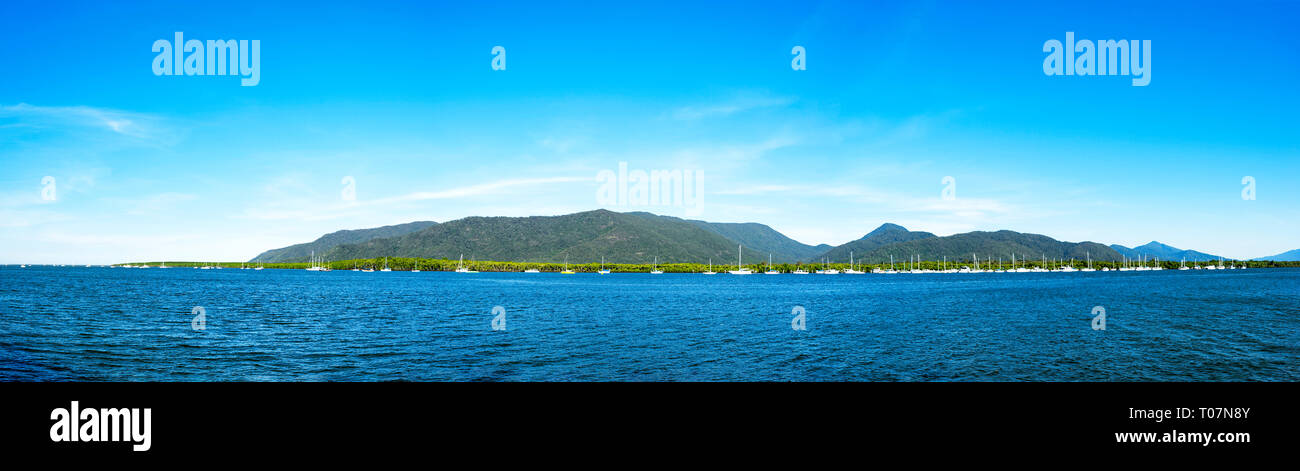 Boats anchored at Trinity Inlet, Cairns, Far North Queensland, FNQ, QLD ...