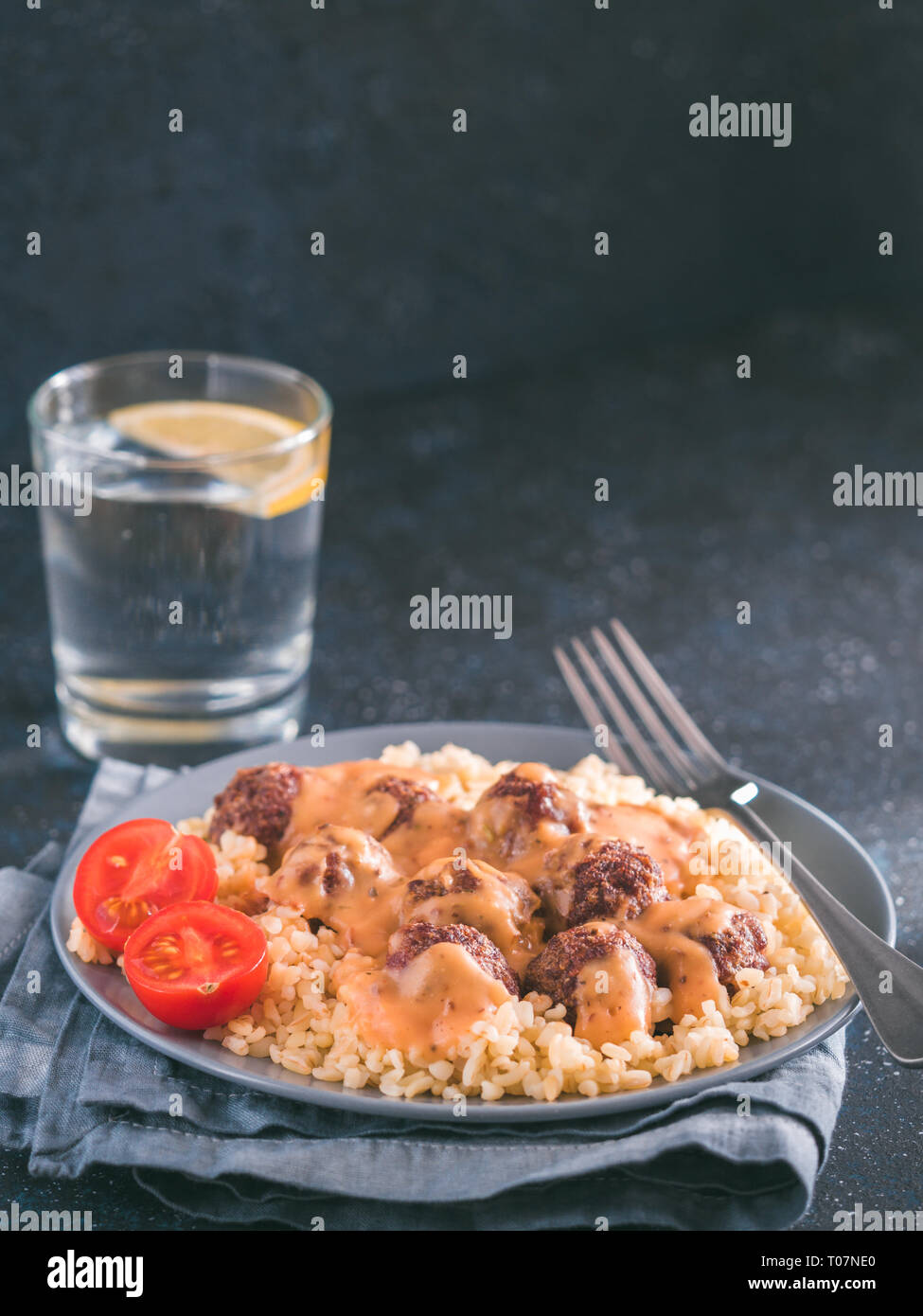 Bulgur dish idea and recipe. Bulgur with homemade roasted beef ...
