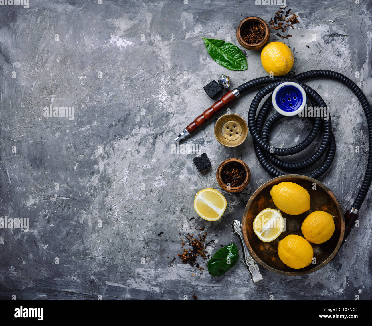 East hookah with fruit aroma for relax.Shisha hookah.Hookah with lemon ...