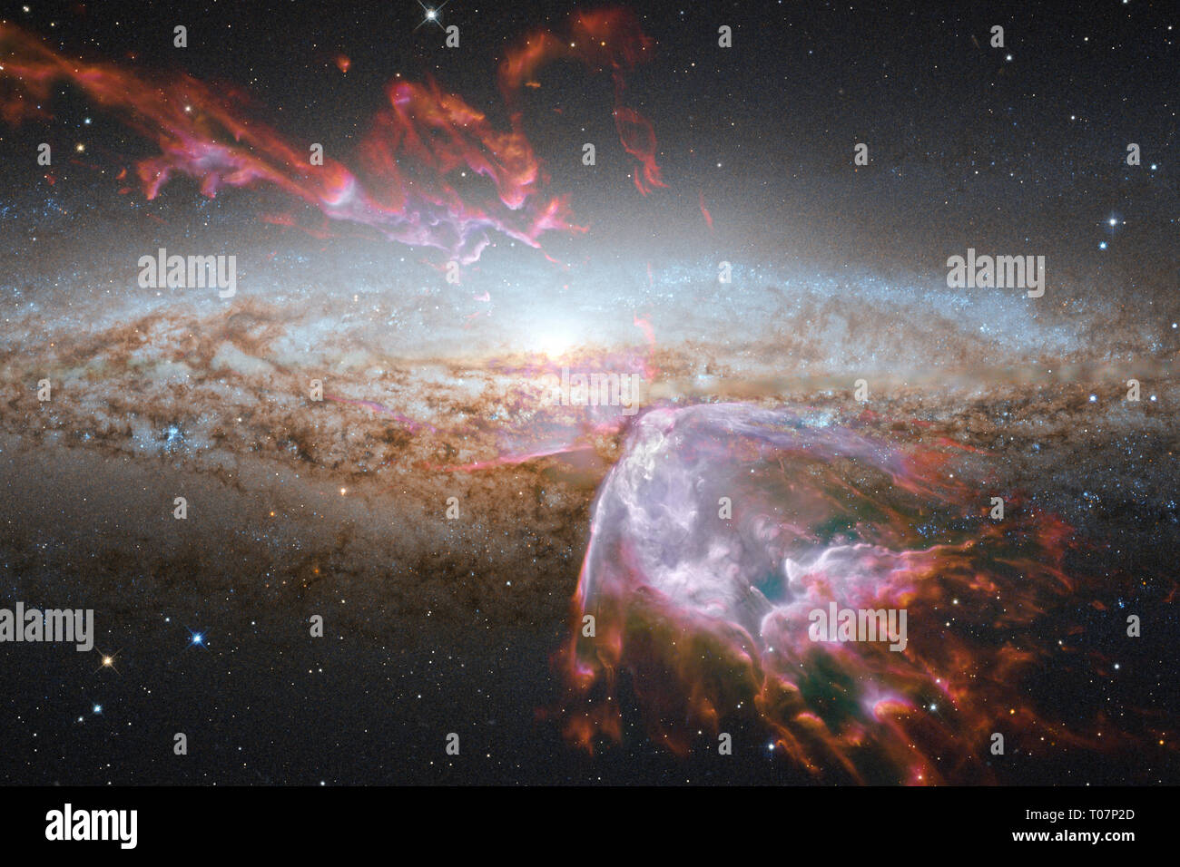 Universe scene with stars and galaxies in deep space showing the beauty ...