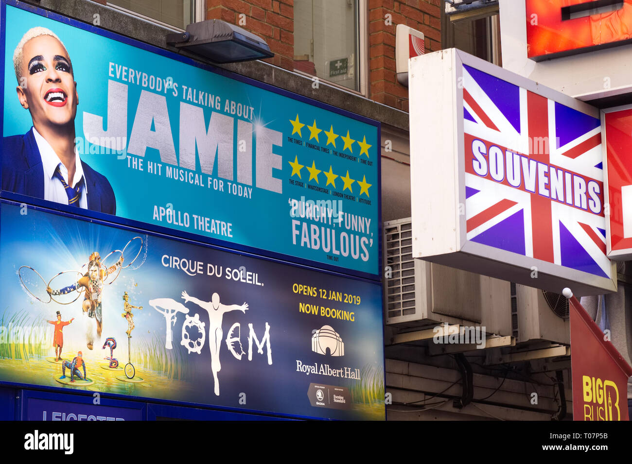 Musical promotion posters and British Souvenirs Stock Photo - Alamy