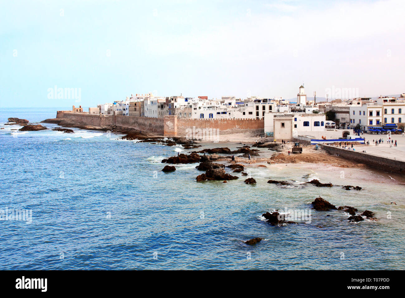 Classic view of medina Essaouira and Atlantic ocean, Morocco, North ...
