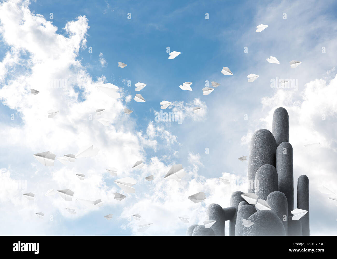 Multiple stone columns with breathtaking landscape Stock Photo - Alamy