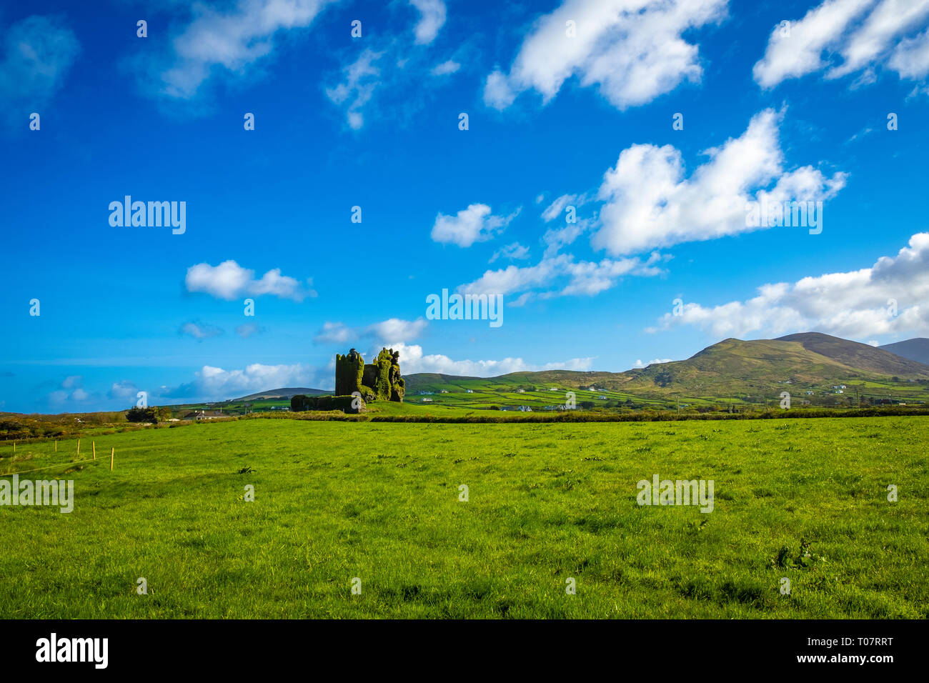 Ballycarberry Castle near Cahersiveen, Co Kerry, Ireland Stock Photo ...