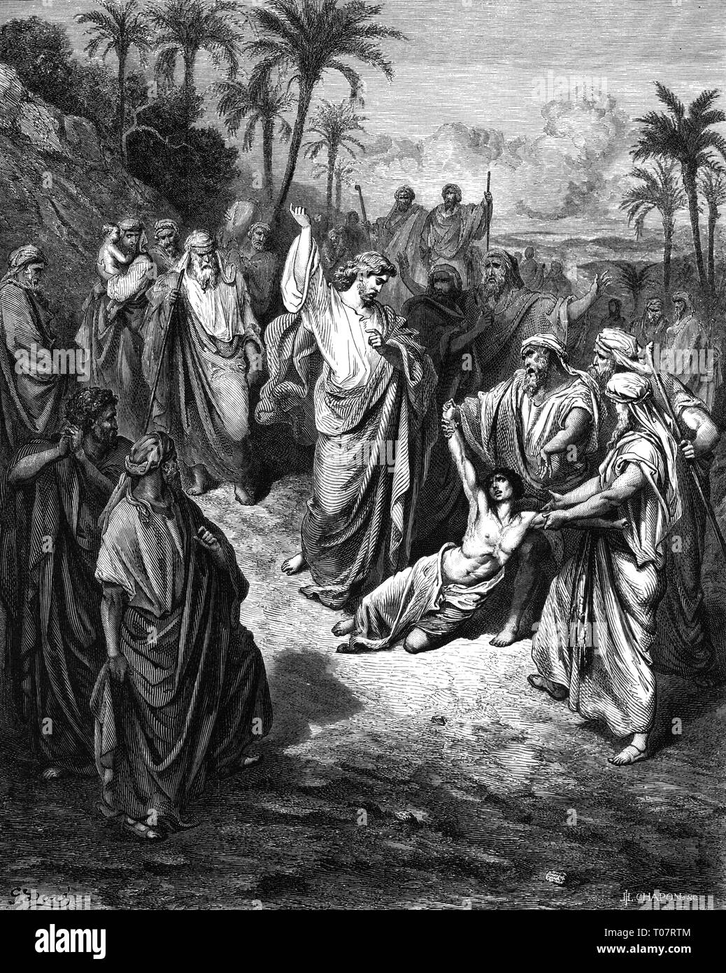 Jesus healing Black and White Stock Photos & Images - Alamy