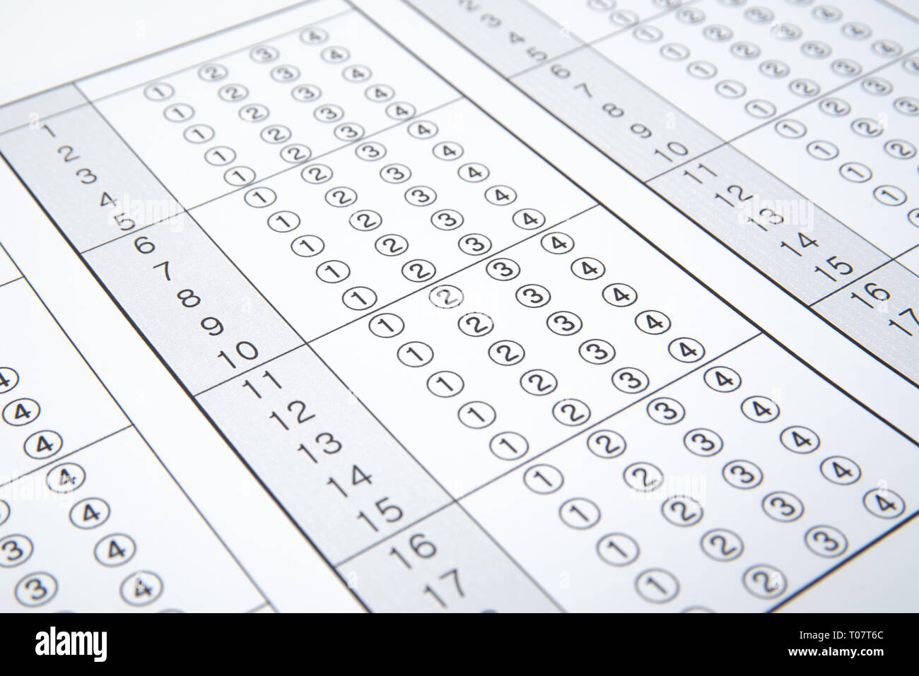 Standardized test answer sheet hi-res stock photography and images - Alamy