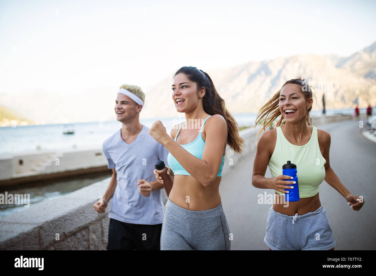 Fitness group running hi-res stock photography and images - Alamy