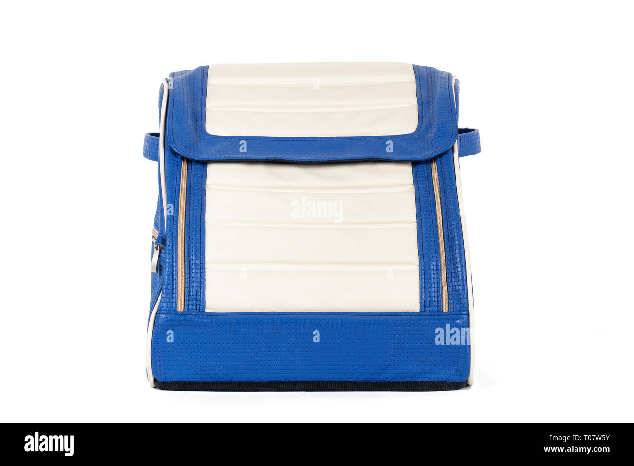 Blue-white leather bag for storing things and traveling in the trunk of ...