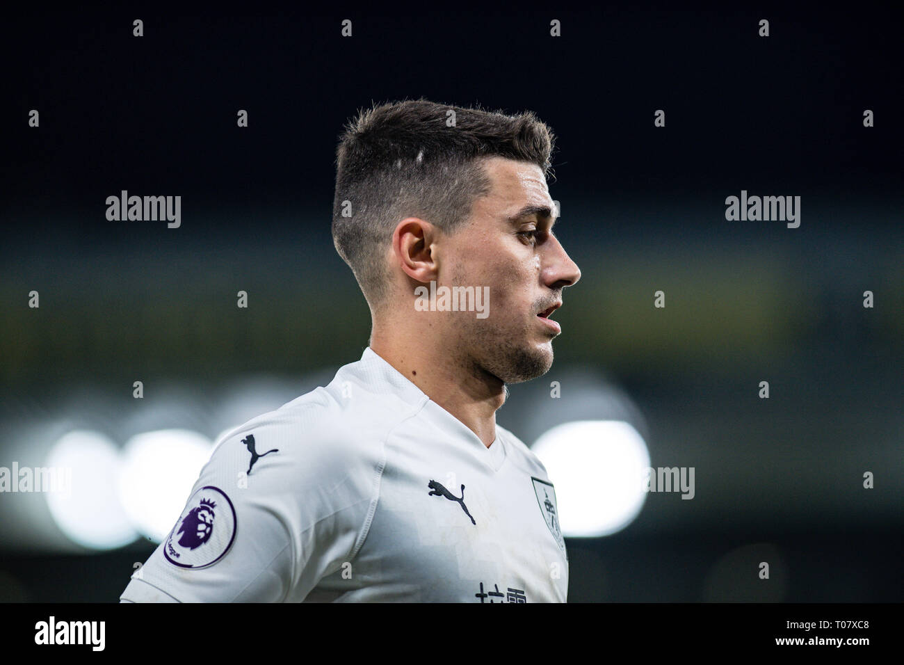 LONDON, ENGLAND - DECEMBER 01: Matthew Lowton of Burnley FC looks on ...