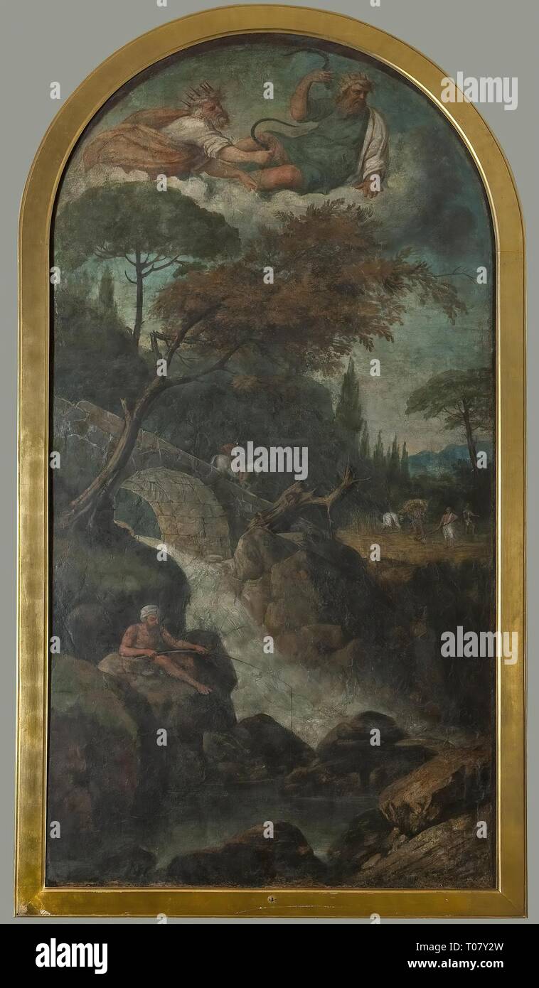 'Landscape with Ouranos and Saturn in ?louds'. Frescoes of the Villa ...