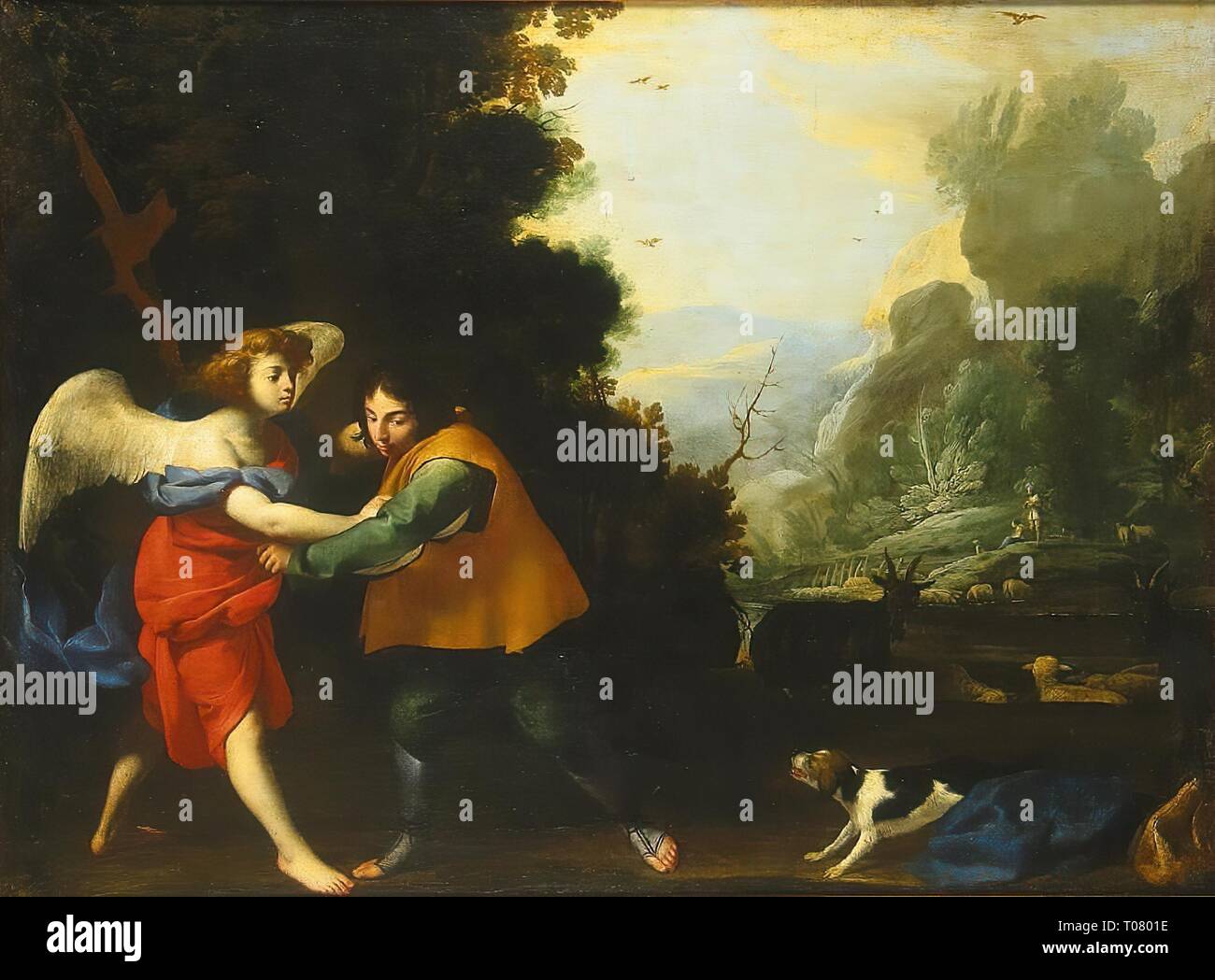 'Jacob Fighting with the Angel'. 17th century. Dimensions: 59,5x79,5 cm ...