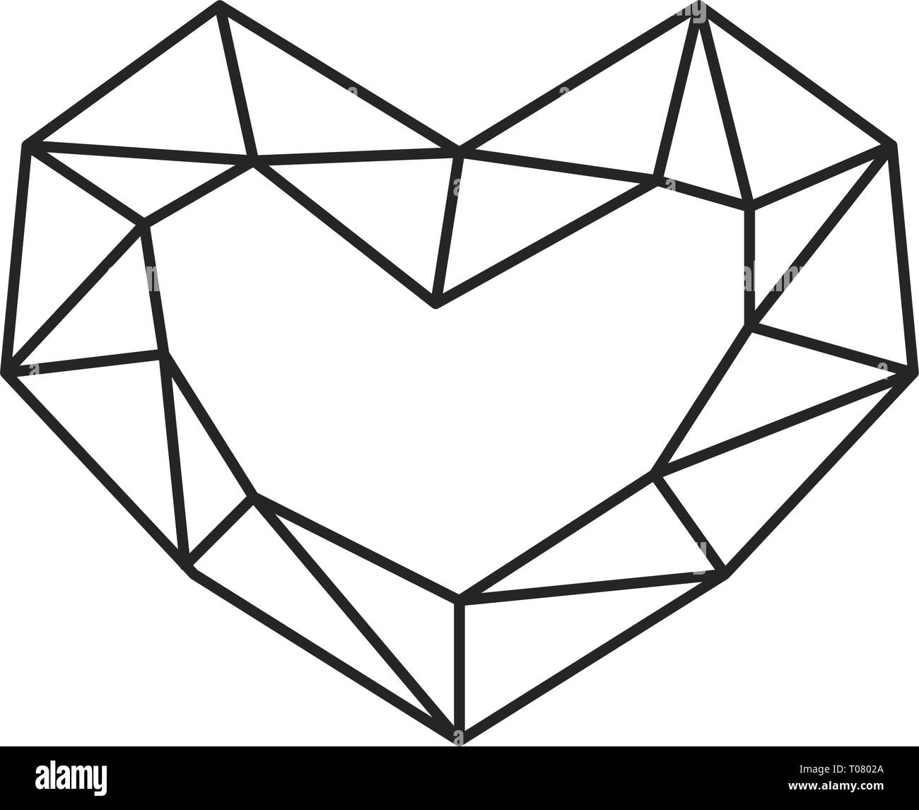 Geometric vector symbol heart shape frame with place for text. Love ...
