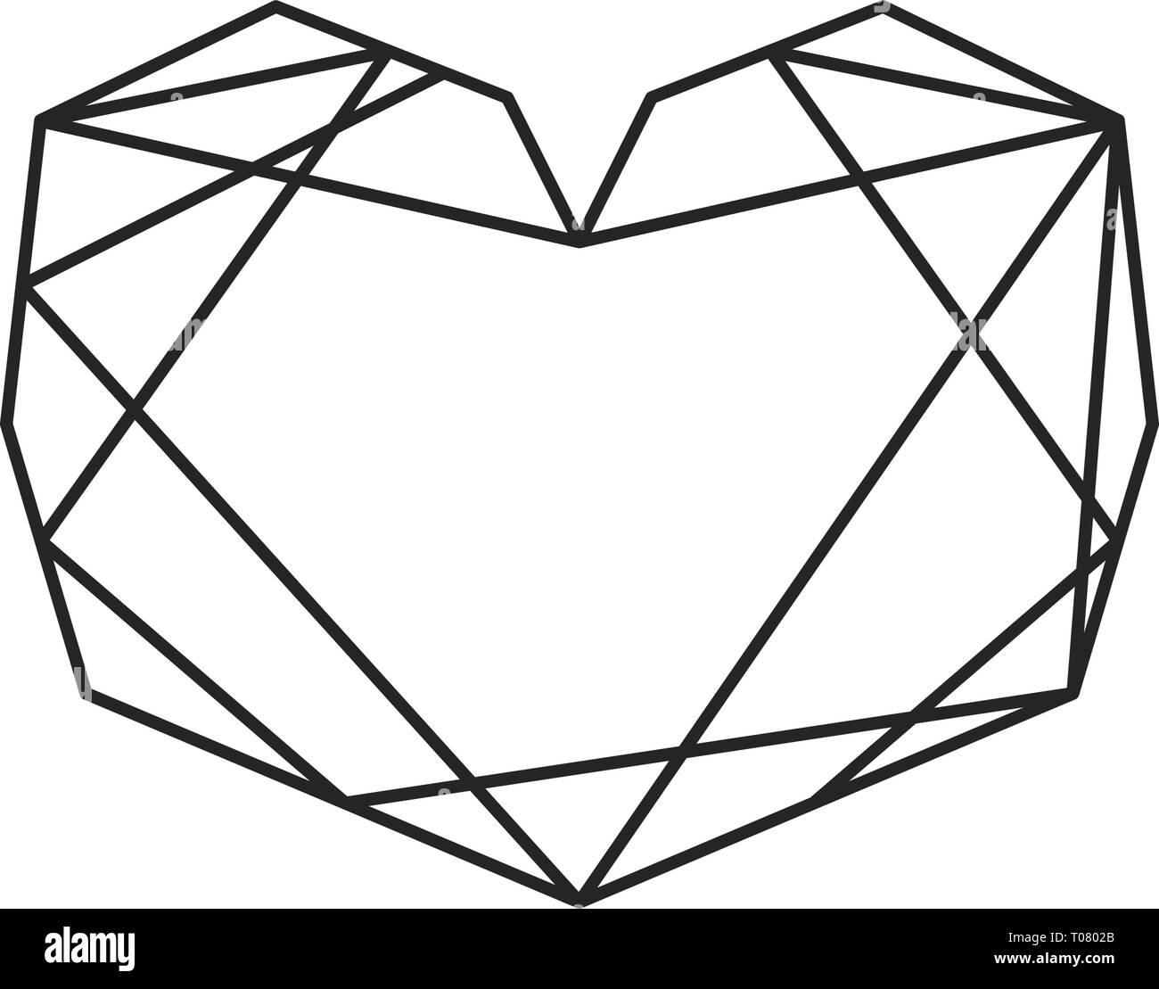 Geometric vector symbol heart shape frame with place for text. Love ...