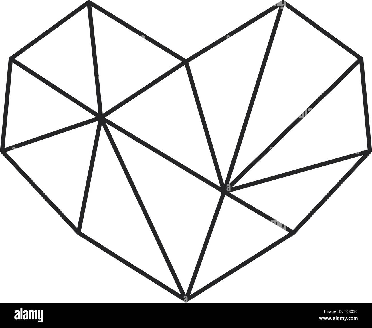 Geometric vector symbol heart shape frame with place for text. Love ...