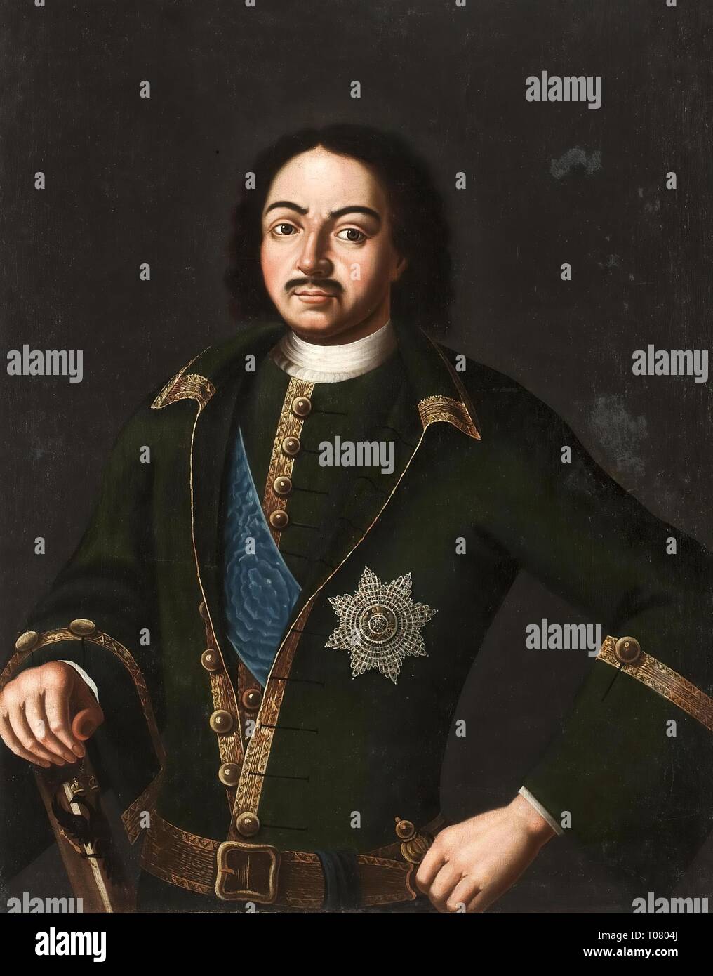 'Portrait of Peter I in a Green Caftan with Gold Galloon and the Star ...