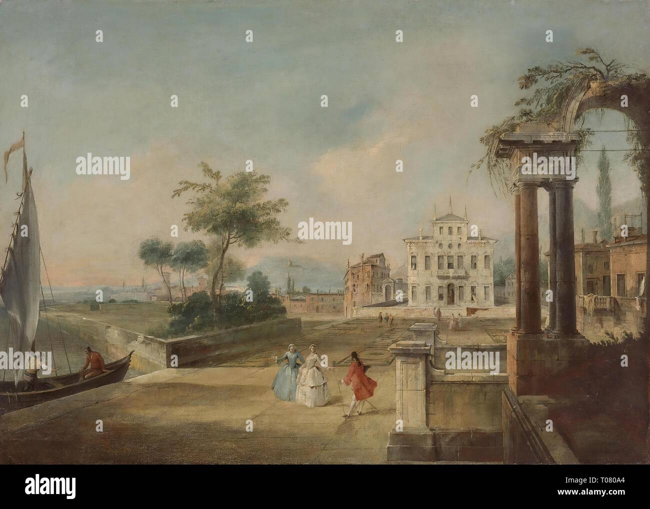 'Landscape with Architecture'. Italy, 1750s. Dimensions: 72x101 cm ...