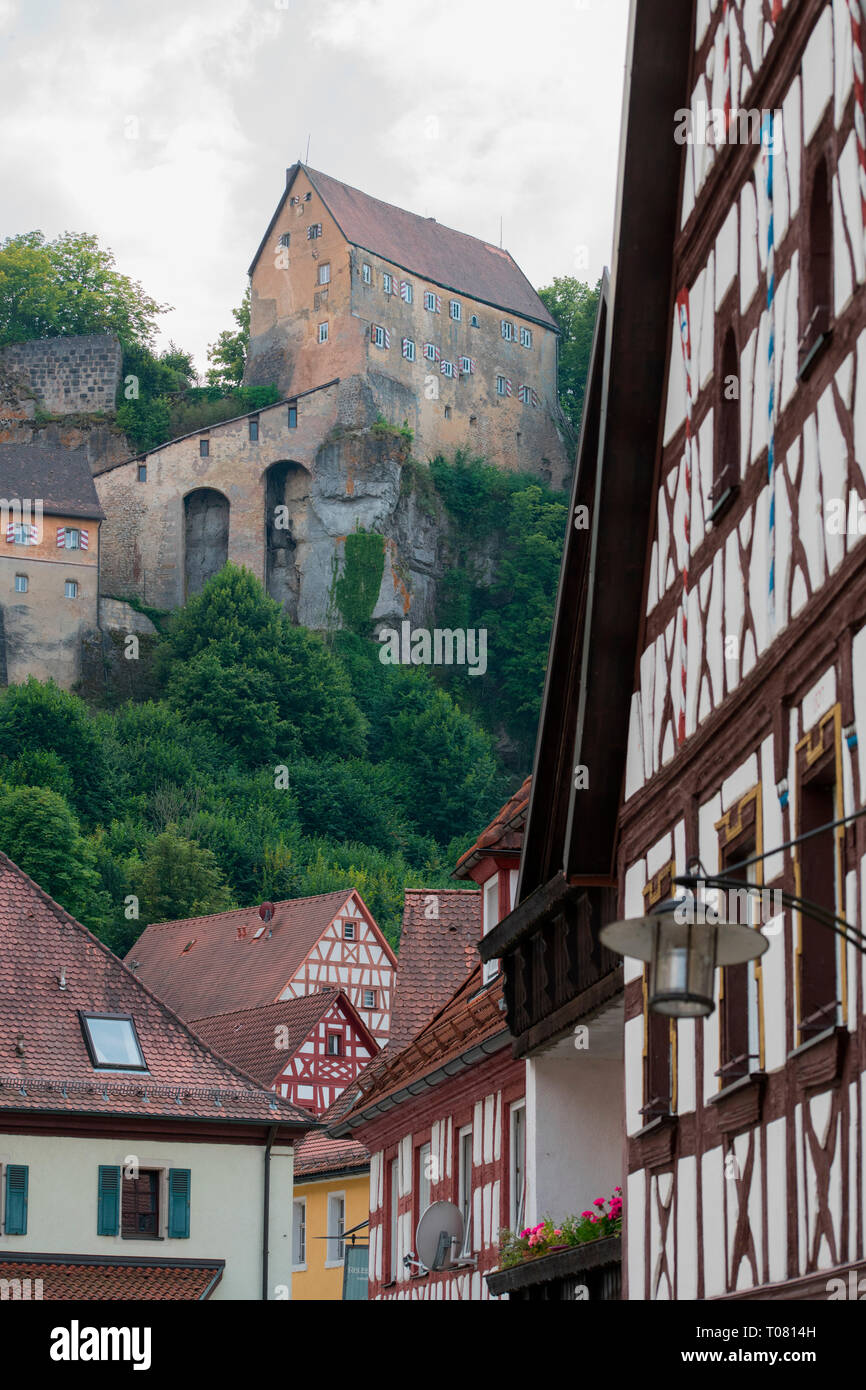 Castle Pottenstein, Pottenstein, Bavaria, Germany, Europe Stock Photo ...