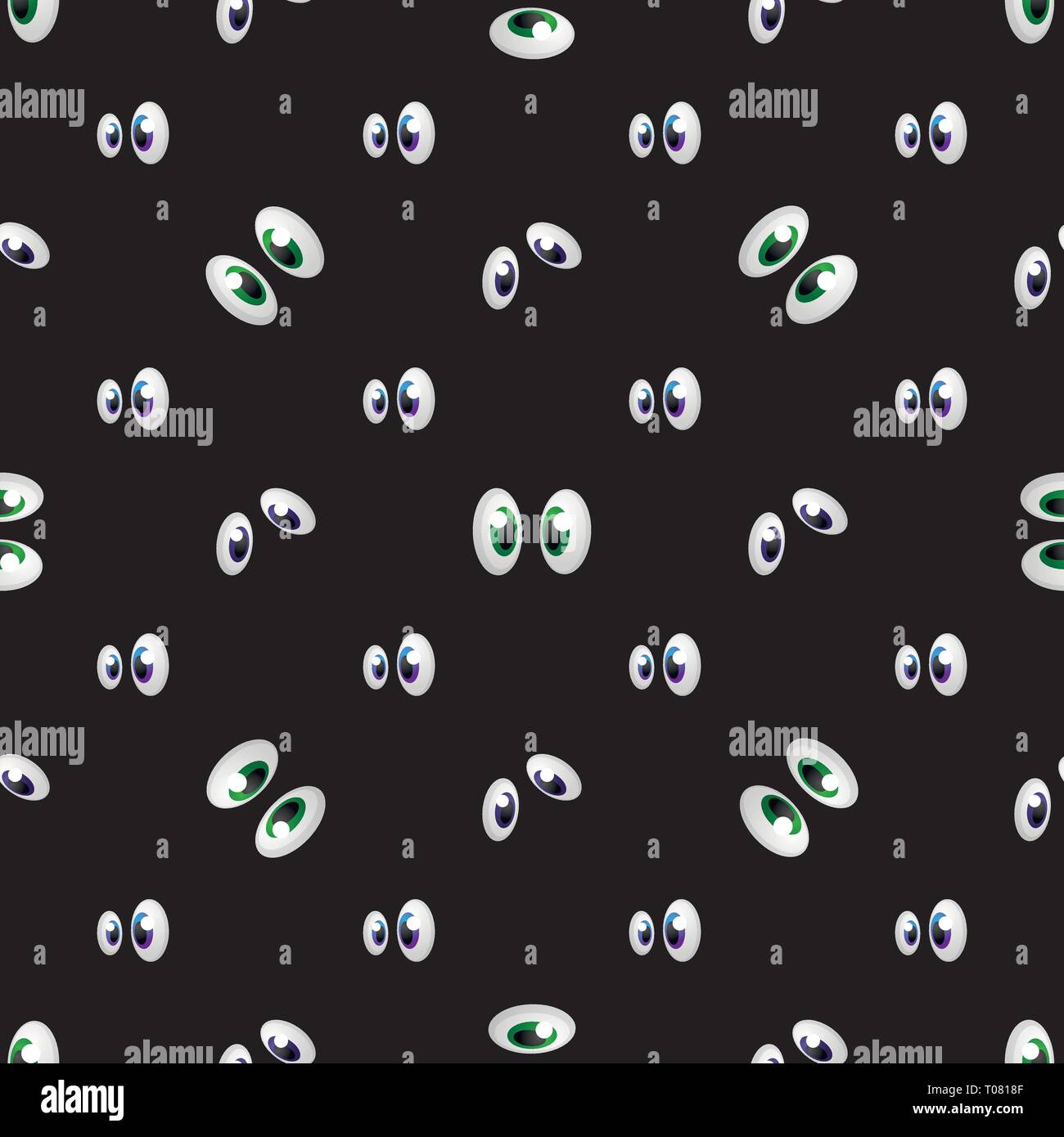 spooky eyes in the dark background . Halloween seamless pattern 10 eps ...