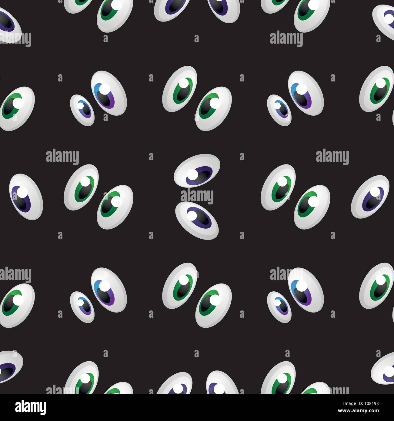 Eyes in the dark. Halloween horror eyes seamless pattern 10 eps Stock ...