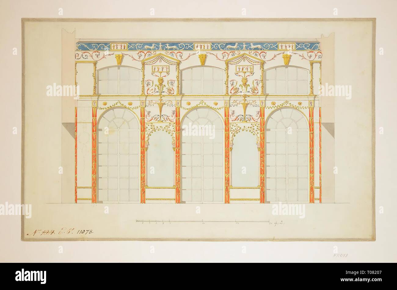 Drawing Elevation Palace High Resolution Stock Photography and Images ...