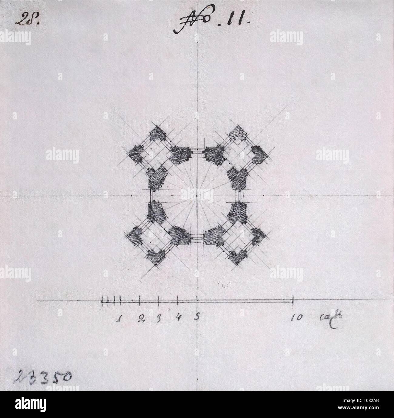 'Plan of the First Hermitage'. Russia, 1770s. Dimensions: 13,1x13,2 cm ...