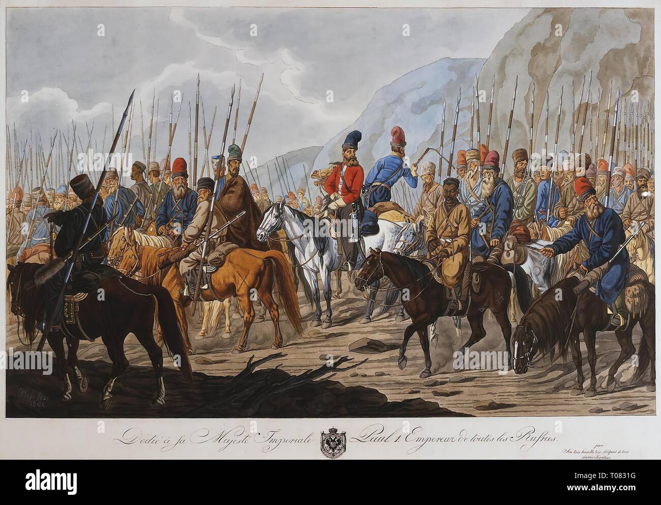 'Russian Cossacks on March'. 1800. Dimensions: 65,0x89,0 cm. Museum ...