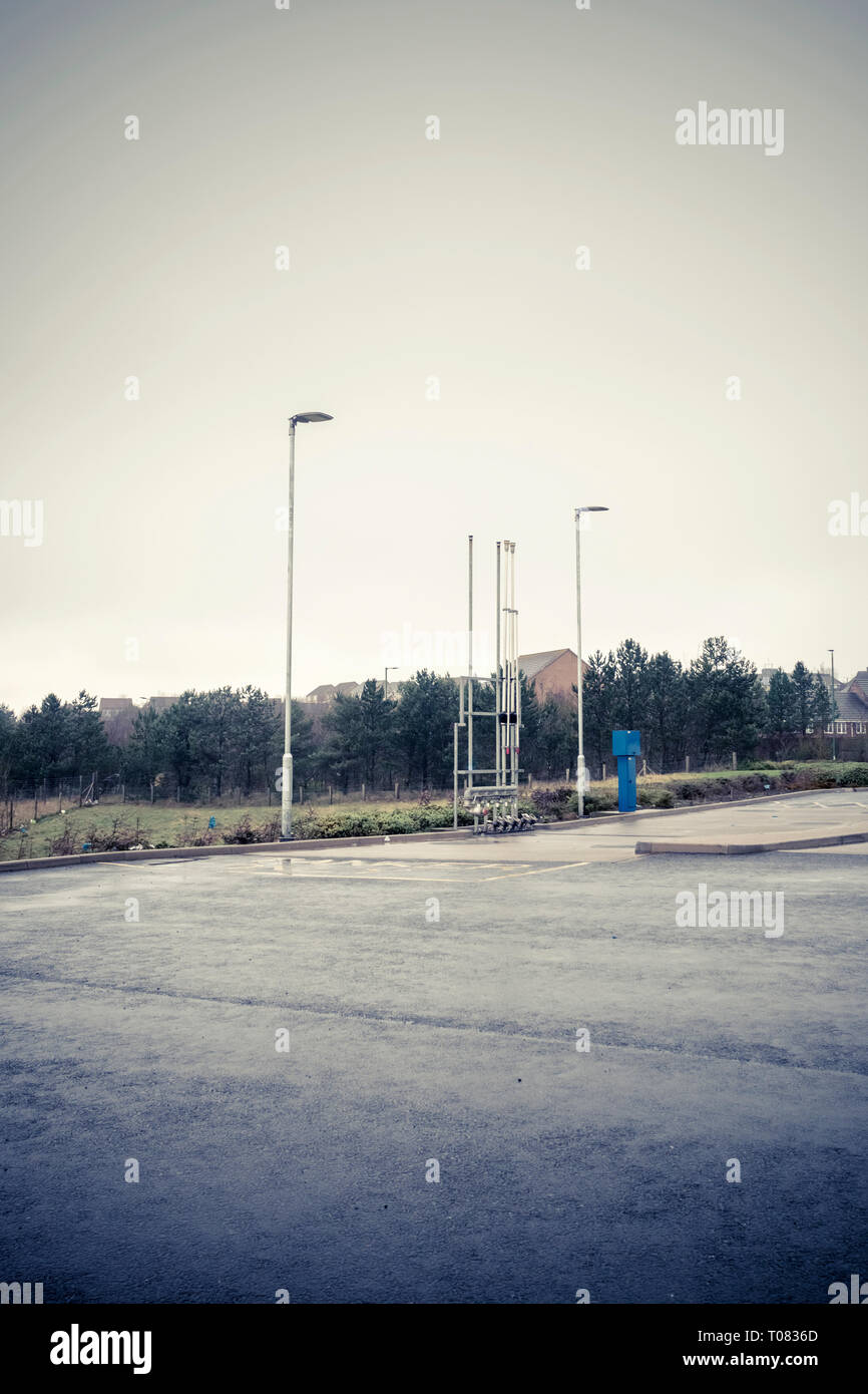 Street lights and vent pipes on a petrol station forecourt Stock Photo ...