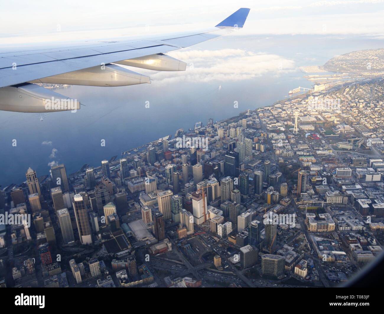 SEATTLE, WASHINGTON—MARCH 2018: Aerial view of Seattle, Washington ...