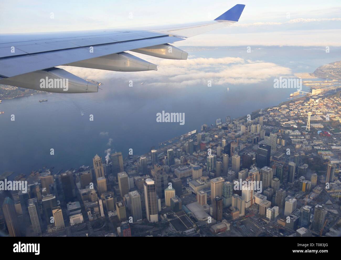 SEATTLE, WASHINGTON—MARCH 2018: Aerial view of Seattle, Washington ...