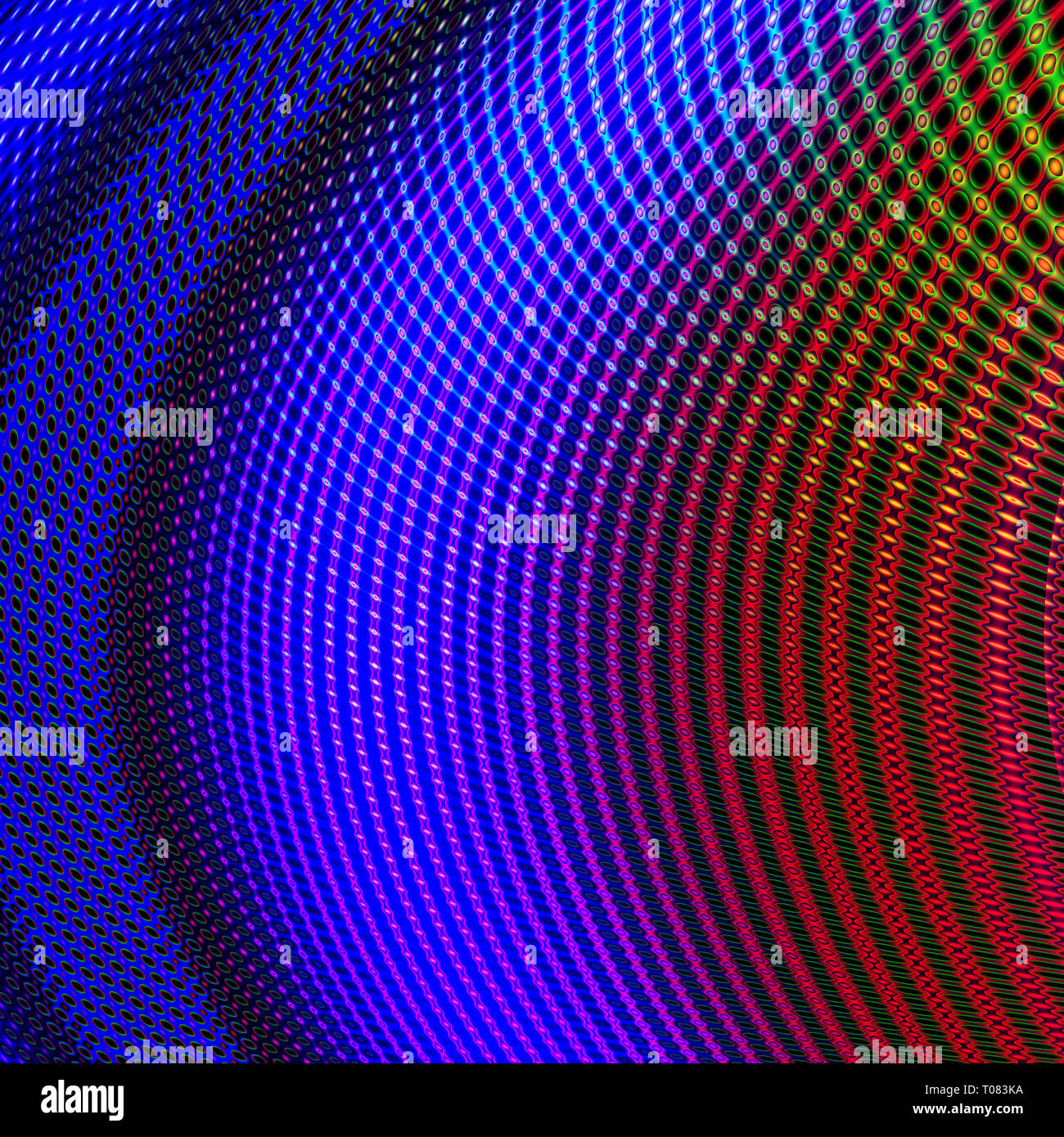 Curved lines with different colors crossing forming a perspectivic view ...