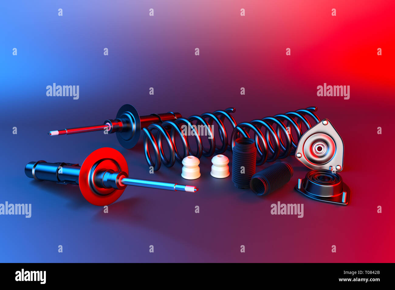 Passenger car Shock Absorber with dust cap, buffer mounting and strut ...