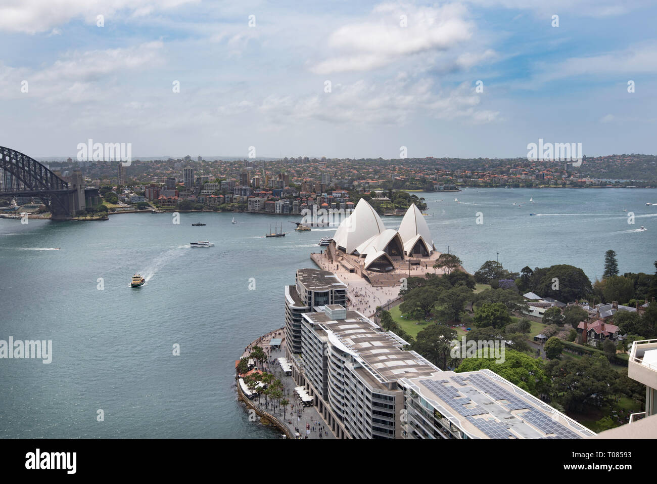 Looking north and down on Bennelong Point, Circular Quay, The Sydney ...