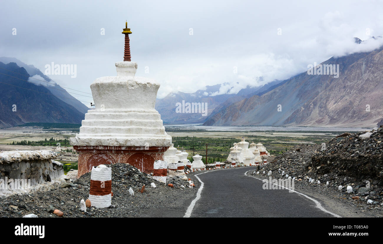 Ancient Tibetan temple on mountain in Ladakh, North of India. Ladakh is ...