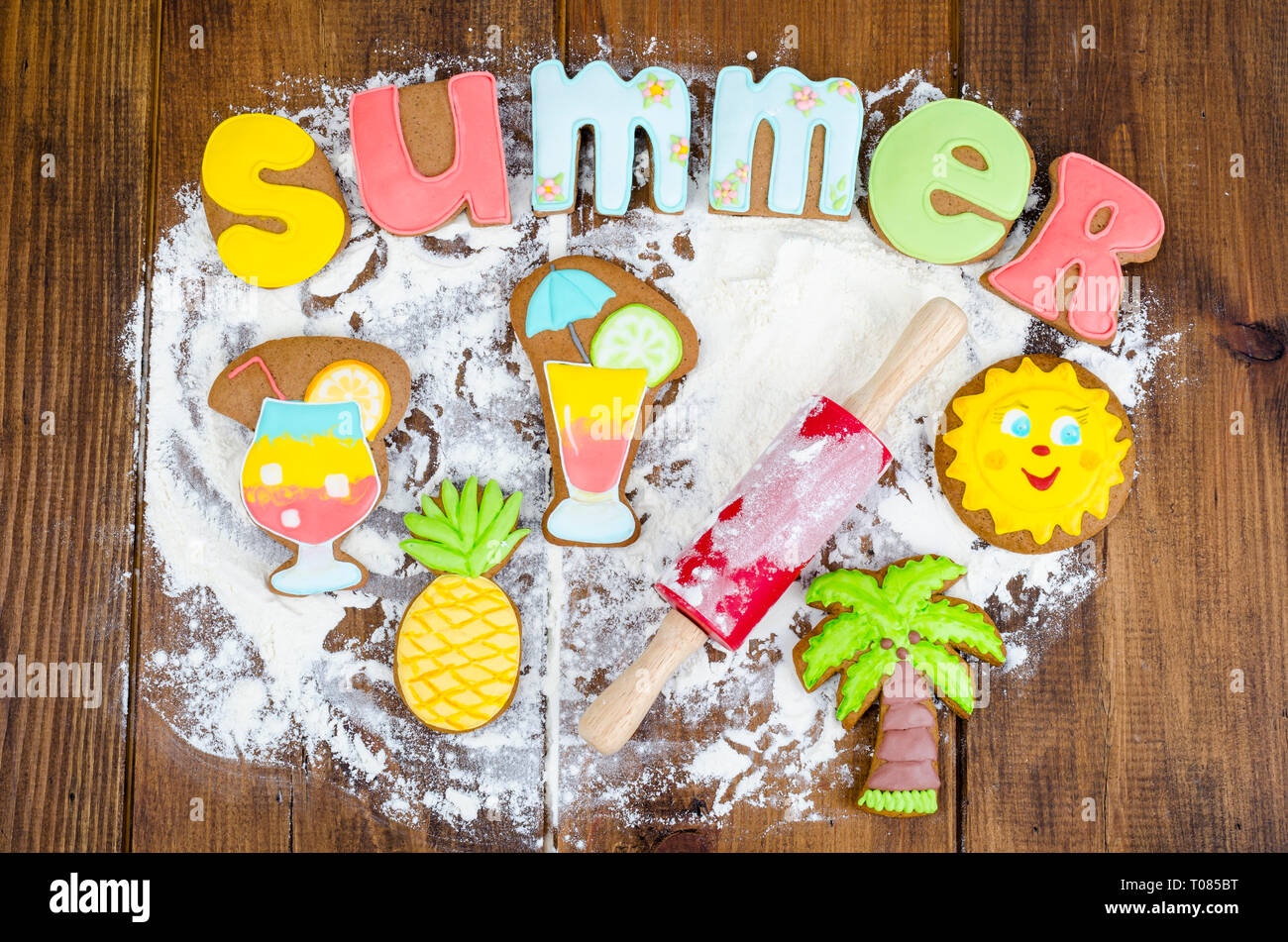Homemade gingerbread with summer theme. Studio Photo Stock Photo - Alamy