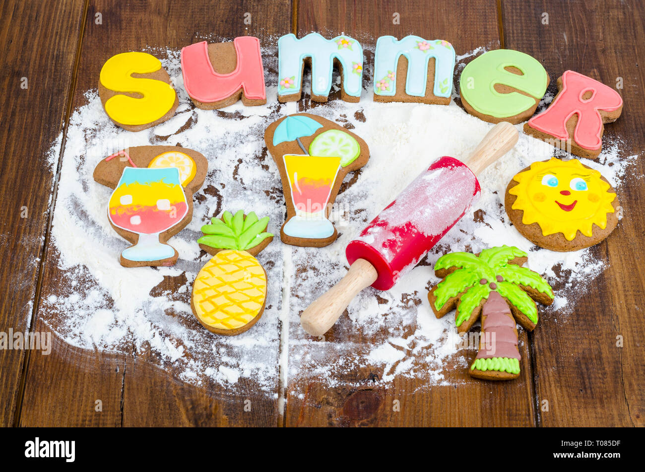 Homemade gingerbread with summer theme. Studio Photo Stock Photo - Alamy