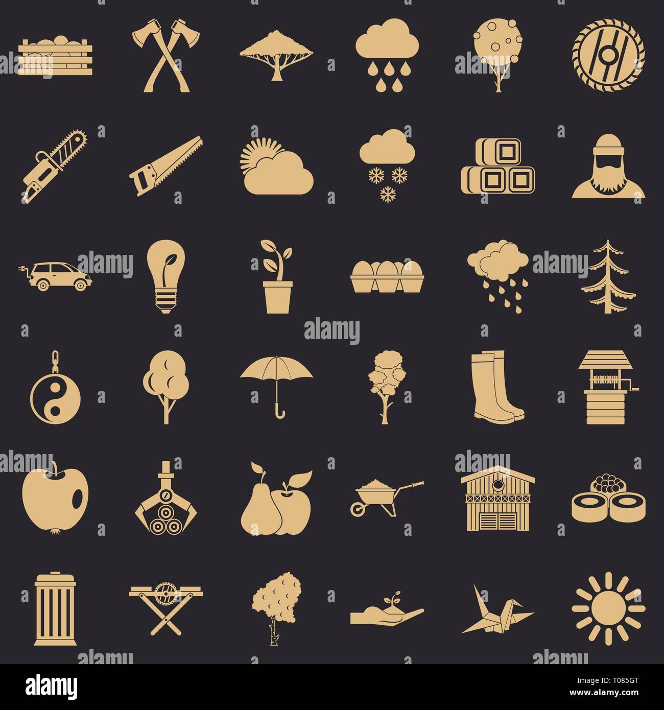 Big tree icons set, simple style Stock Vector Image & Art - Alamy