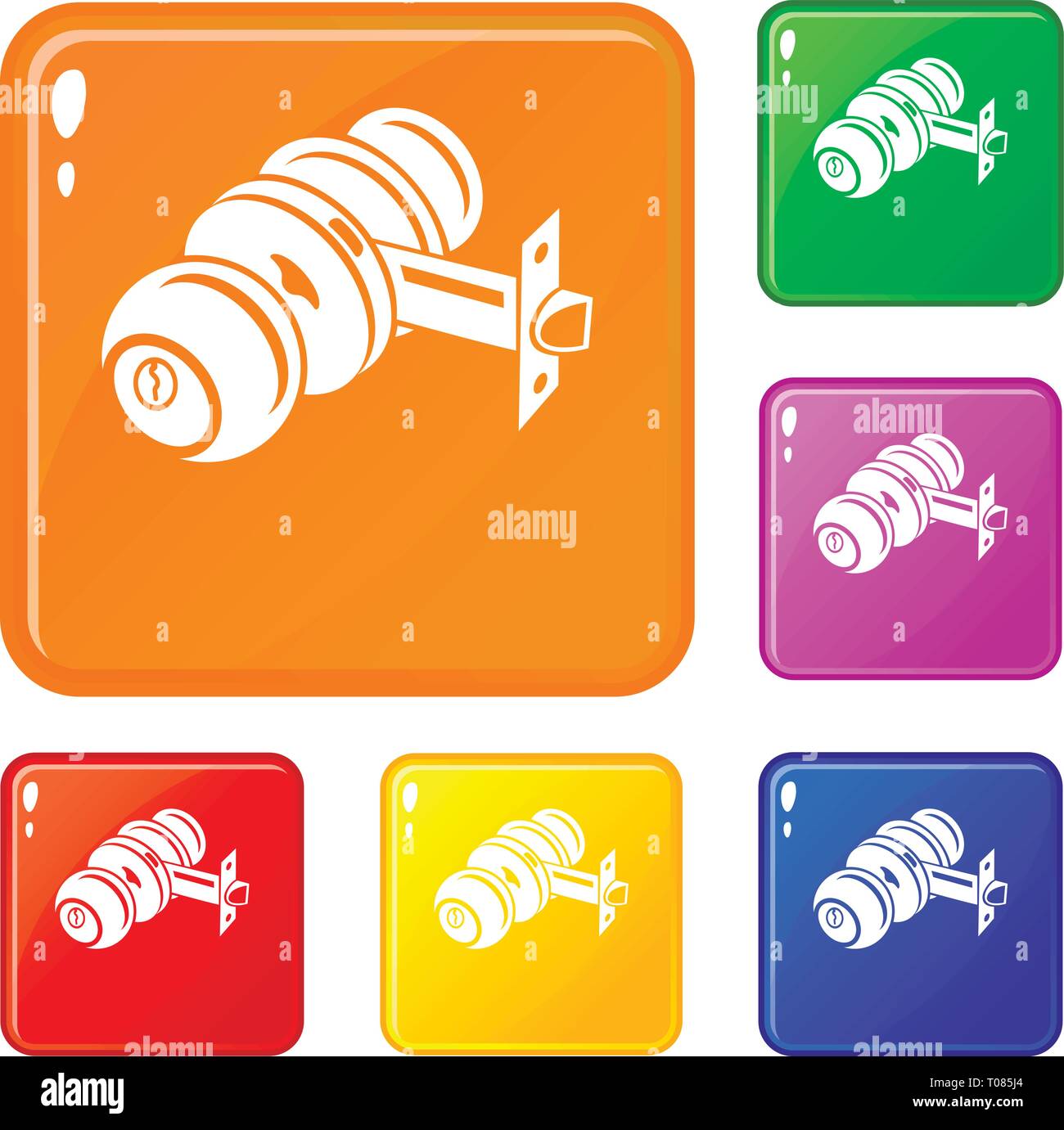 Door knob icons set vector color Stock Vector Image & Art - Alamy