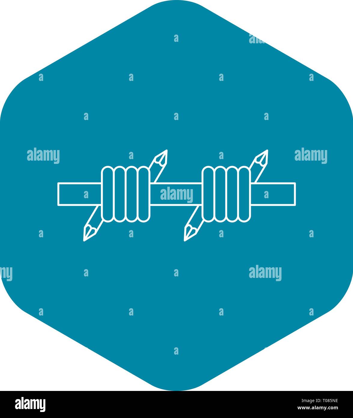 Barbed wire icon, outline style Stock Vector Image & Art - Alamy