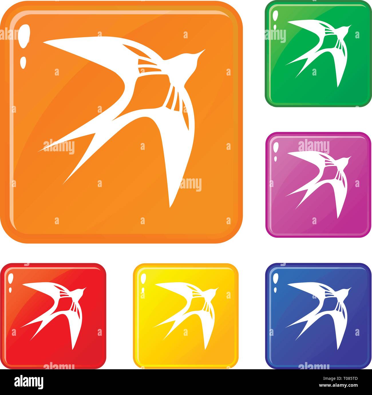 Swallow icons set vector color Stock Vector Image & Art - Alamy
