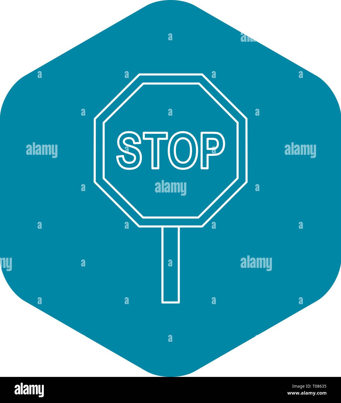 Stop traffic sign icon, outline style Stock Vector Image & Art - Alamy