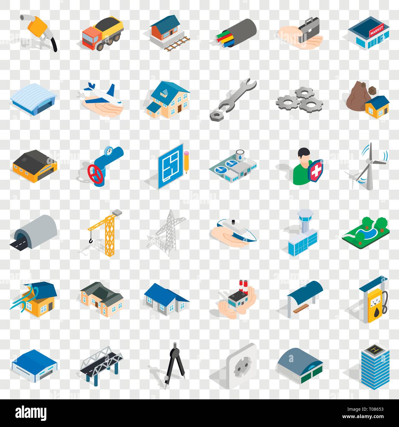 Draw plan icons set, isometric style Stock Vector Image & Art - Alamy
