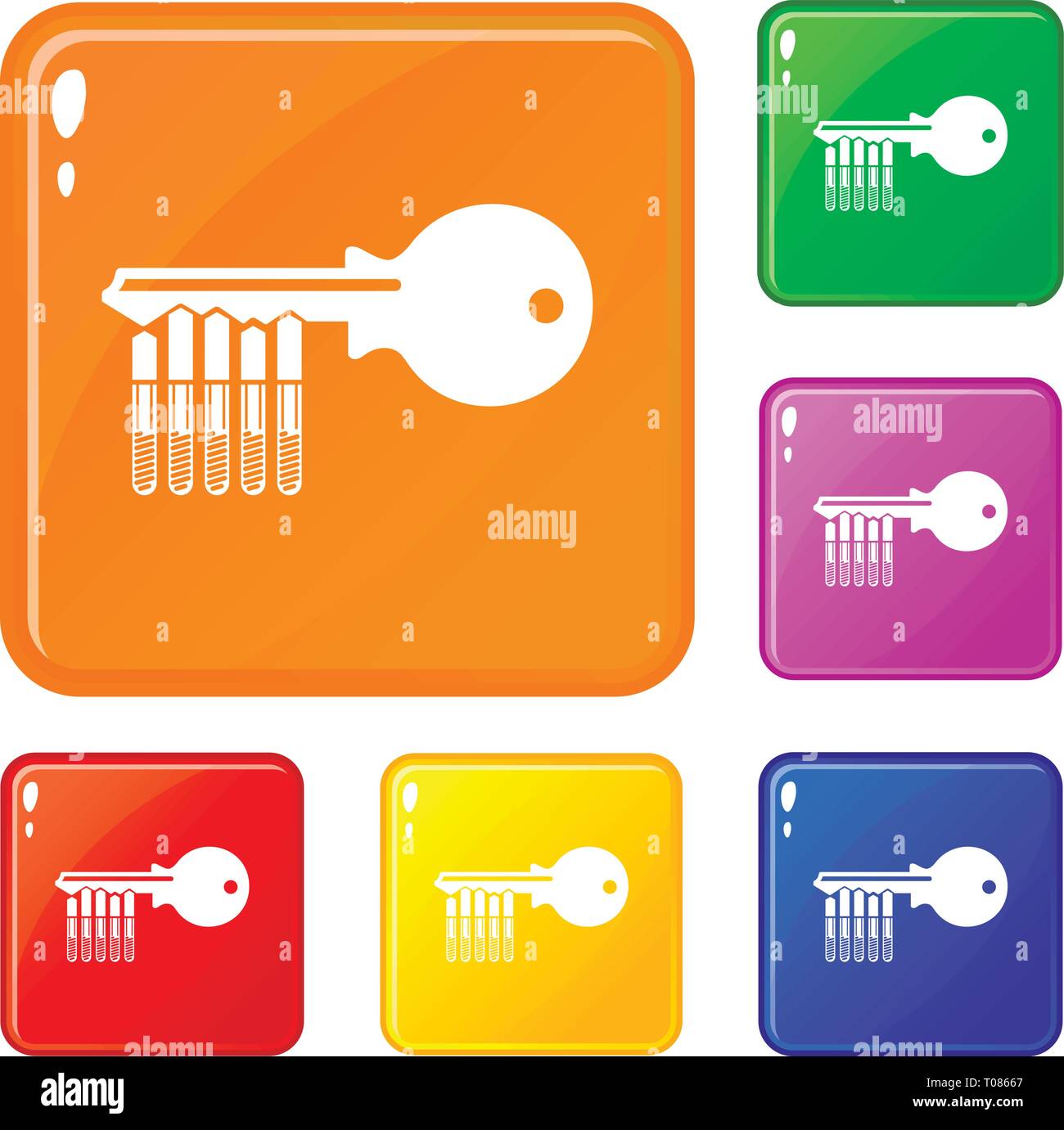 Magnetic key icons set vector color Stock Vector Image & Art - Alamy