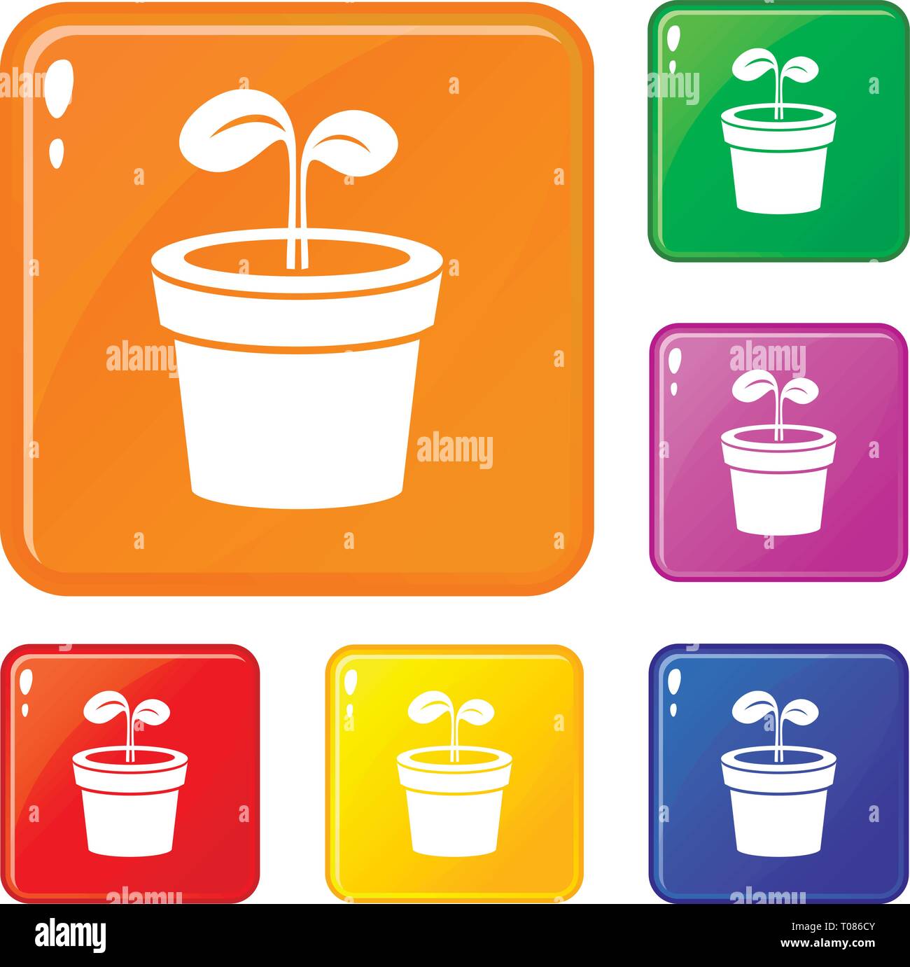 Plant icons set vector color Stock Vector Image & Art - Alamy