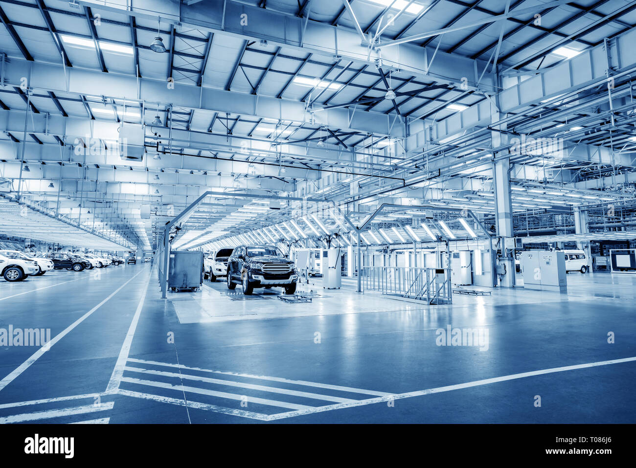 Modern automobile production line, automated production equipment Stock ...